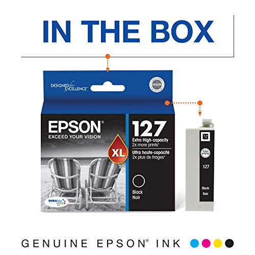 Epson T127 DURABrite Ultra Ink Standard Capacity Black Cartridge (T127120-S) for Select Stylus and Workforce Printers & Epson DURABrite Ultra 127 Extra High & Epson DURABrite Ultra 127 Extra