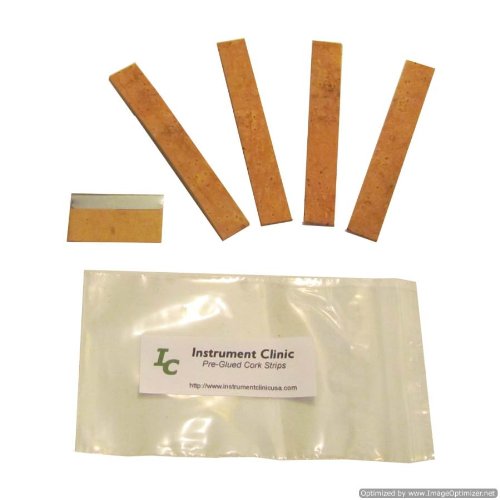 Instrument Clinic Pre-Glued, Natural Key Cork Strips, Saxophone, Clarinet, Oboe, Flute