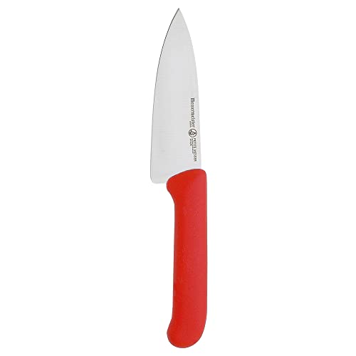 Messermeister Petite Messer 5” Chef’s Knife, Red - German 1.4116 Stainless Steel & Ergonomic Handle - Lightweight, Rust Resistant & Easy to Maintain