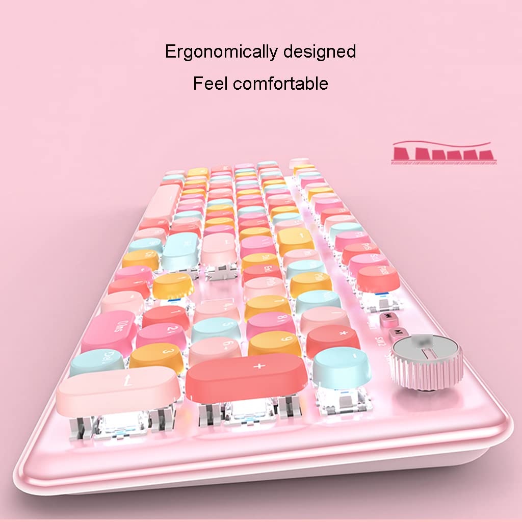 BBFQL Mechanical Keyboard Wired Keyboard Gaming Gaming Keyboard Retro Dot Keyboard Ergonomic Keyboard