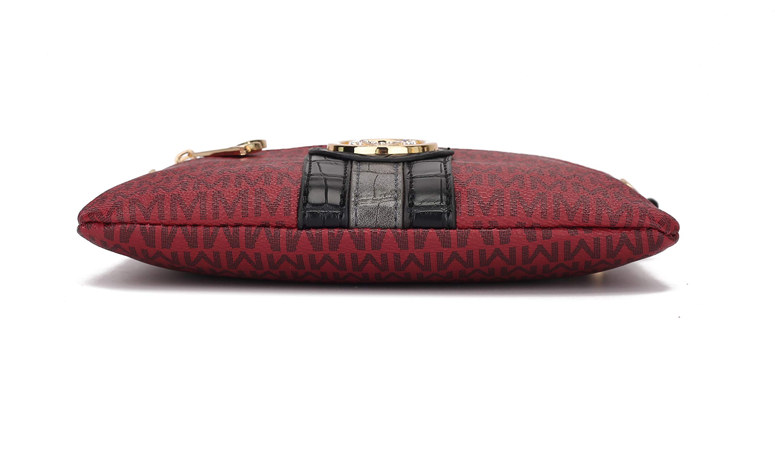 MKF Collection Women Crossbody Bag, Adjustable Strap Small WristletHandbag Shoulder Bag By Mia K