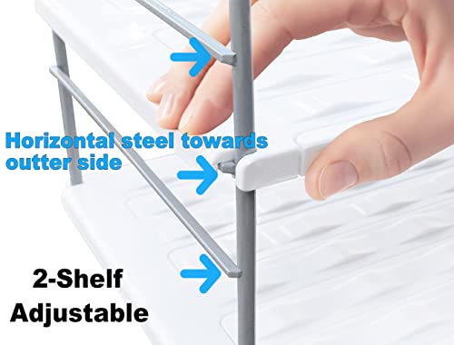 Expandable Water Bottle Organizer for Cabinet, Water Bottle Holder Storage Rack for Kitchen Pantry Organization, Height & Width Adjustable Cup Bottle Holder Shelf Organizers, Hold Up to 10 Bottles