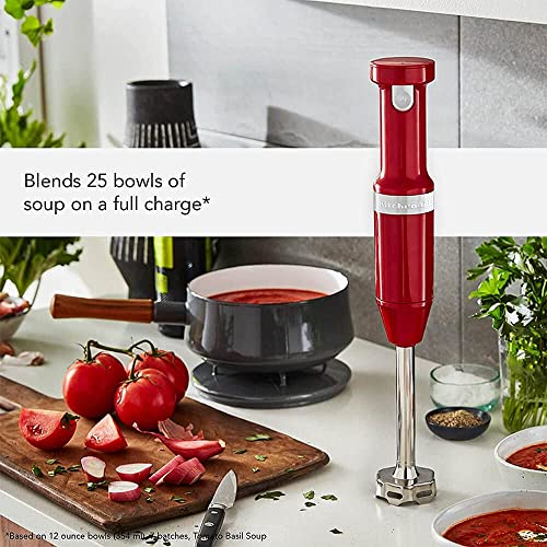 KitchenAid Cordless Variable Speed Hand Blender - KHBBV53, Empire Red
