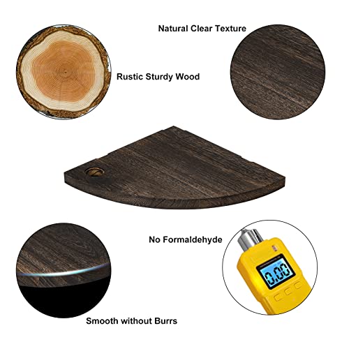 HYPOSFEE Corner Wall Shelf Set of 3, Floating Corner Shelves for Wall, Rustic Wood Wall Storage Display Shelves for Living Room Bedroom Bathroom Kitchen