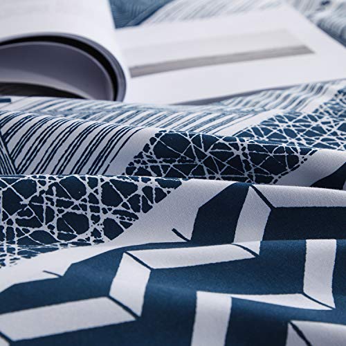 HYPREST Bohemian Duvet Cover Queen Size -Blue and Teal Duvet Cover Soft Lightweight Comforter Cover Set, Oeko-TEX Certificated (No Comforter)