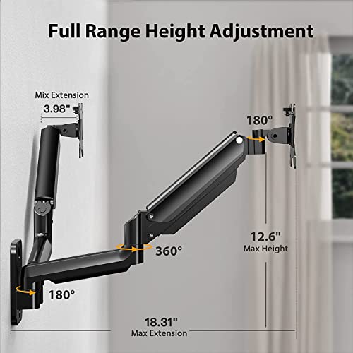 ErGear Adjustable Height Electric Standing Desk with Storage Bag Dual Monitor Wall Mount for 17 to 32 Inch