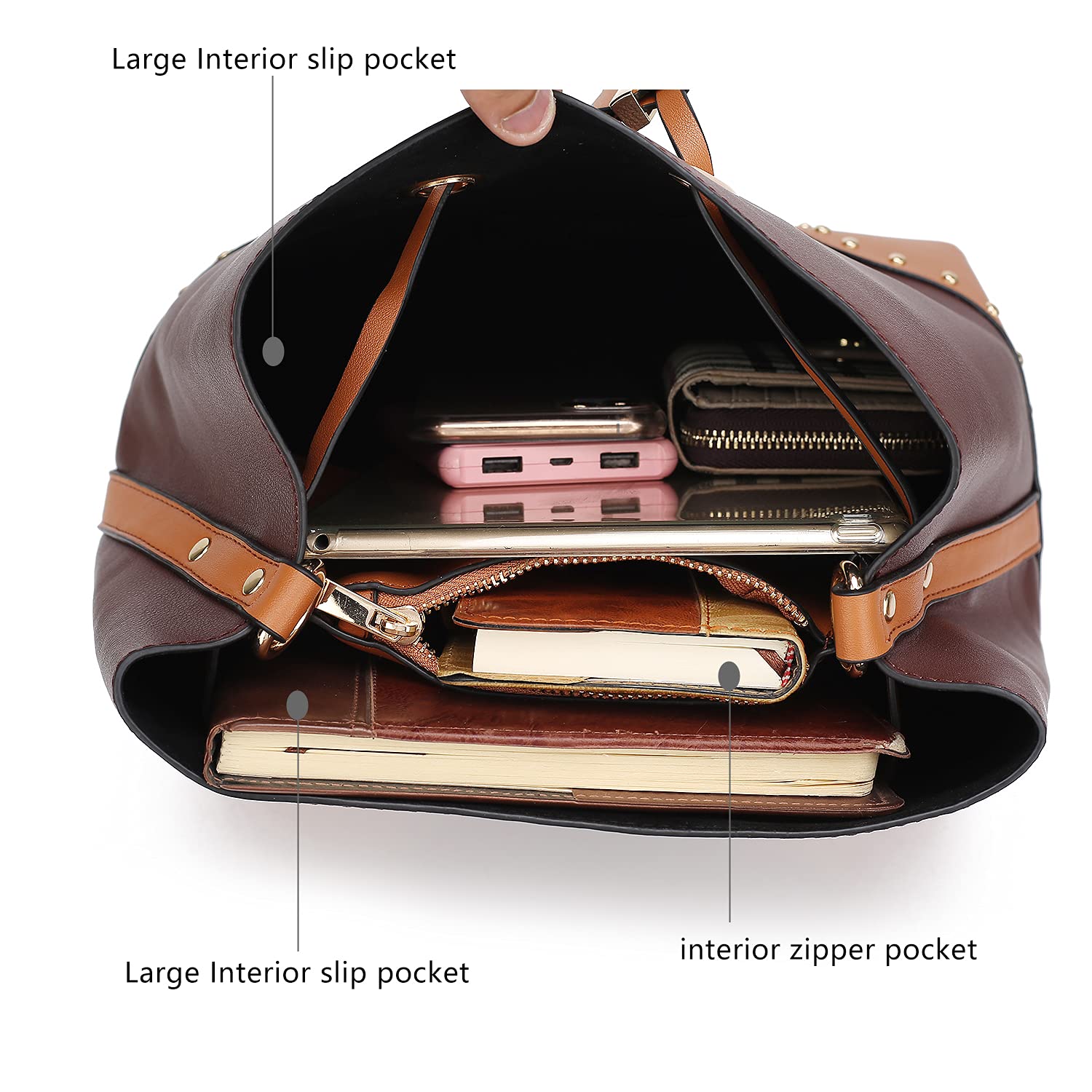 MKF Crossbody Bucket Hobo Bag for Women Handbag & Wristlet Wallet Purse Set β PU Leather Top Handle Shoulder Strap