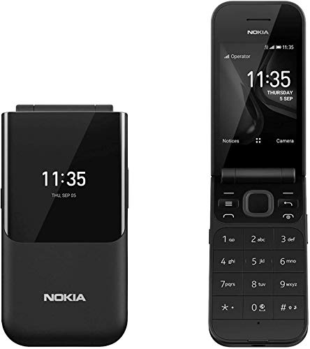 Nokia 2720 Flip 4G 2.8" Dual-core 2 MP Snapdragon 205 Phone, GSM Unlocked Chinese Model, No Warranty (Black)