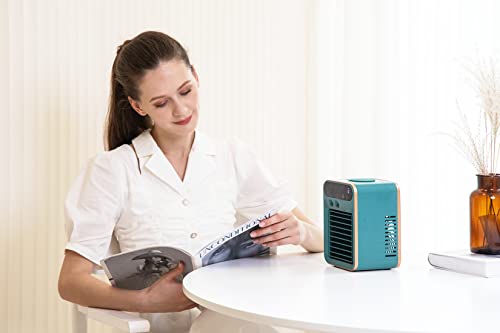 hYwecy Portable Air Conditioner-4000mAh Rechargeable Office Air Conditioner in Three Speeds&Spray Speed,Portable Evaporative Cooling Fan with Spray for Home Bedroom Office(green)