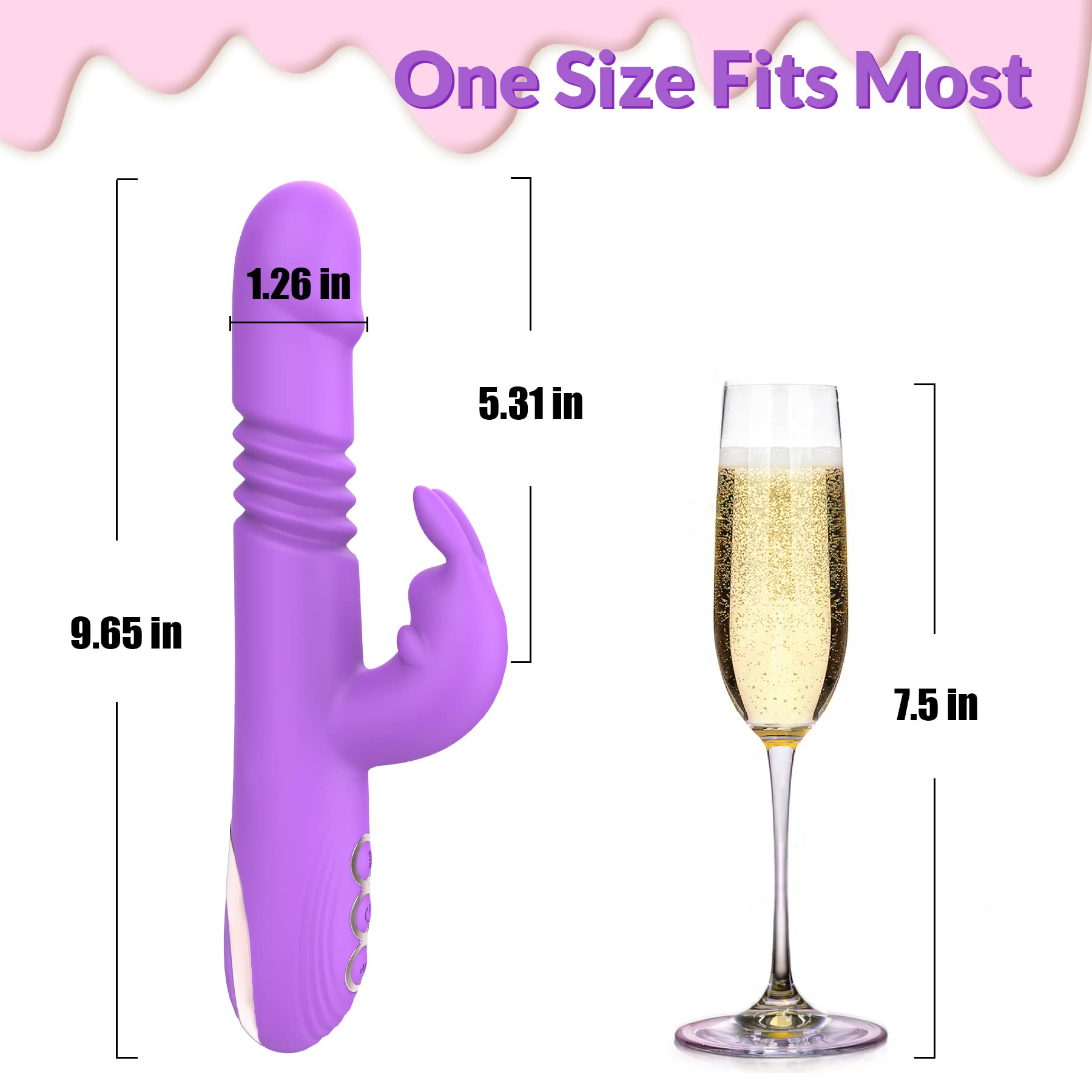 Beaded Thrusting Rabbit Vibrator - BOMBEX William, 9.8" Triple Action G Spot Vibrator with Independent Clitoral Stimulator, 10 Patterns, Waterproof & Rechargeable Sex Toys for Women, Rose