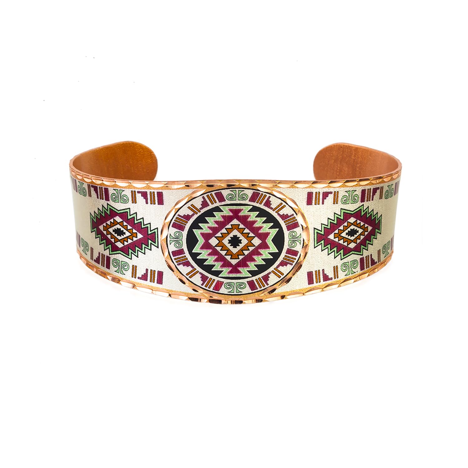 Artisan SW Native Bracelets Cuff, Native Motifs Jewelry Adjustable Open-ended Copper Cuff Bracelets Tapered Native Jewelry