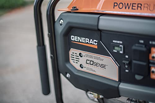 Generac GP8000E 8,000-Watt Gas-Powered Portable Generator - Electric Start, CO-Sense, CARB Compliant - Reliable Power for Emergencies & Recreation, Long Runtime, Durable Design