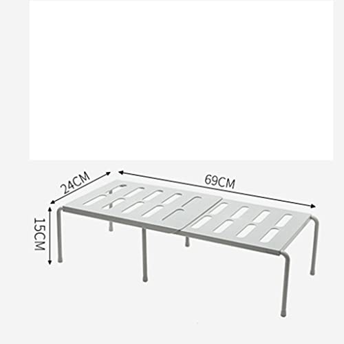 Generic Expandable Storage Rack Scalable Design Shelf Multifunctional for Cabinet Kitchenware, Gray
