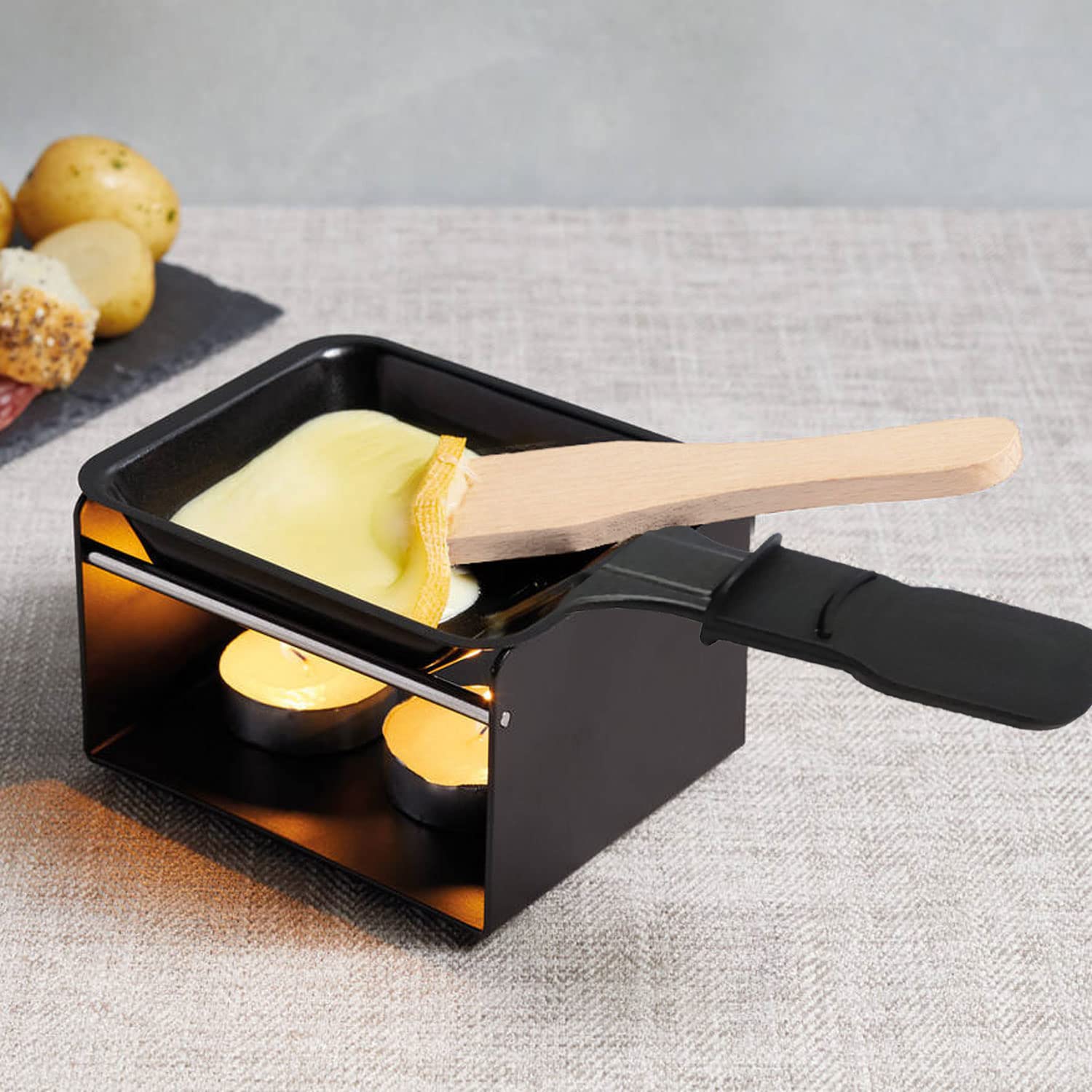 HONNE 8pcs /set Non-Stick Coating Mini Iron Raclette Grill Pan Cheese Pan Replacement/Additional Raclette Dishes Mini Grill Pan