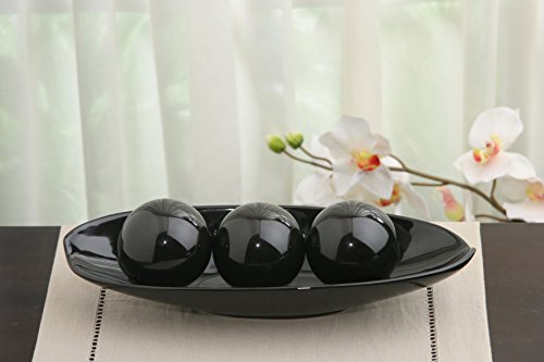 Hosley Decorative Bowl and Orb Set. Ideal Gift for Weddings Special Occasions and for Decorative Centerpiece in Your Living Dining Room (Black)