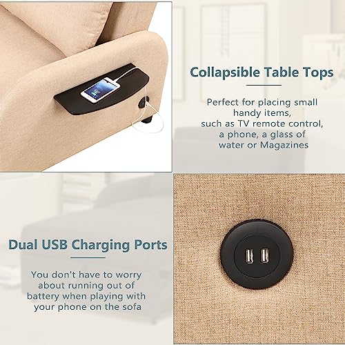 ERYE 3-in-1 Upholstered SofaChair Convertible Single Sleeper Couch Bed, Modern Pull Out Lounger Armchair W/Adjustable Backrest for Home Office Apartment Furniture