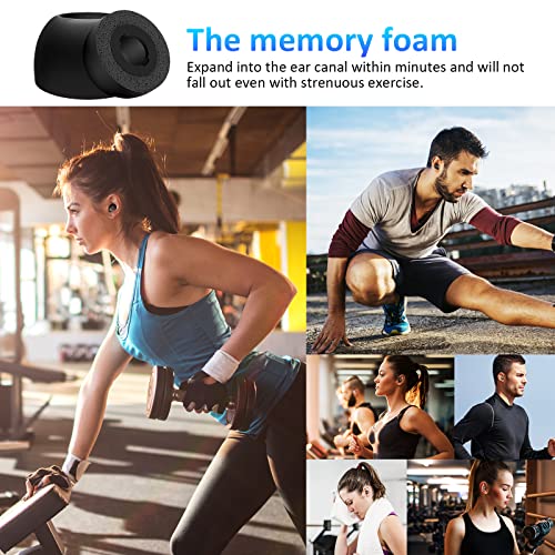 Foam Ear Tips for Samsung Galaxy Buds Pro, 3 Size Premium Memory Foam Tips Replacement for Samsung Galaxy Buds Pro Tips, Ultimate Comfort, No Silicone Eartips Pain,Reduce Noise. 3 Pairs (S/M/L, Black)