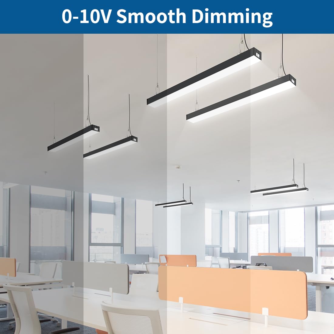 DAKASON 4FT Linkable LED Linear Light, 40W Shop Light for Garage Ceiling, Commercial Linear Lighting Fixture for Office, 4’ LED Tube Light for Warehouse, 3CCT, Dimmable 1Pack
