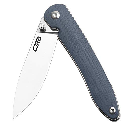 CJRB Folding Pocket Knife Ria(J1917), Small Tactical Knife with 0.1â 12C27 Blade and Micarta Handle for EDC Outdoor, Camping, Survival, Hunting, Fishing,Blue