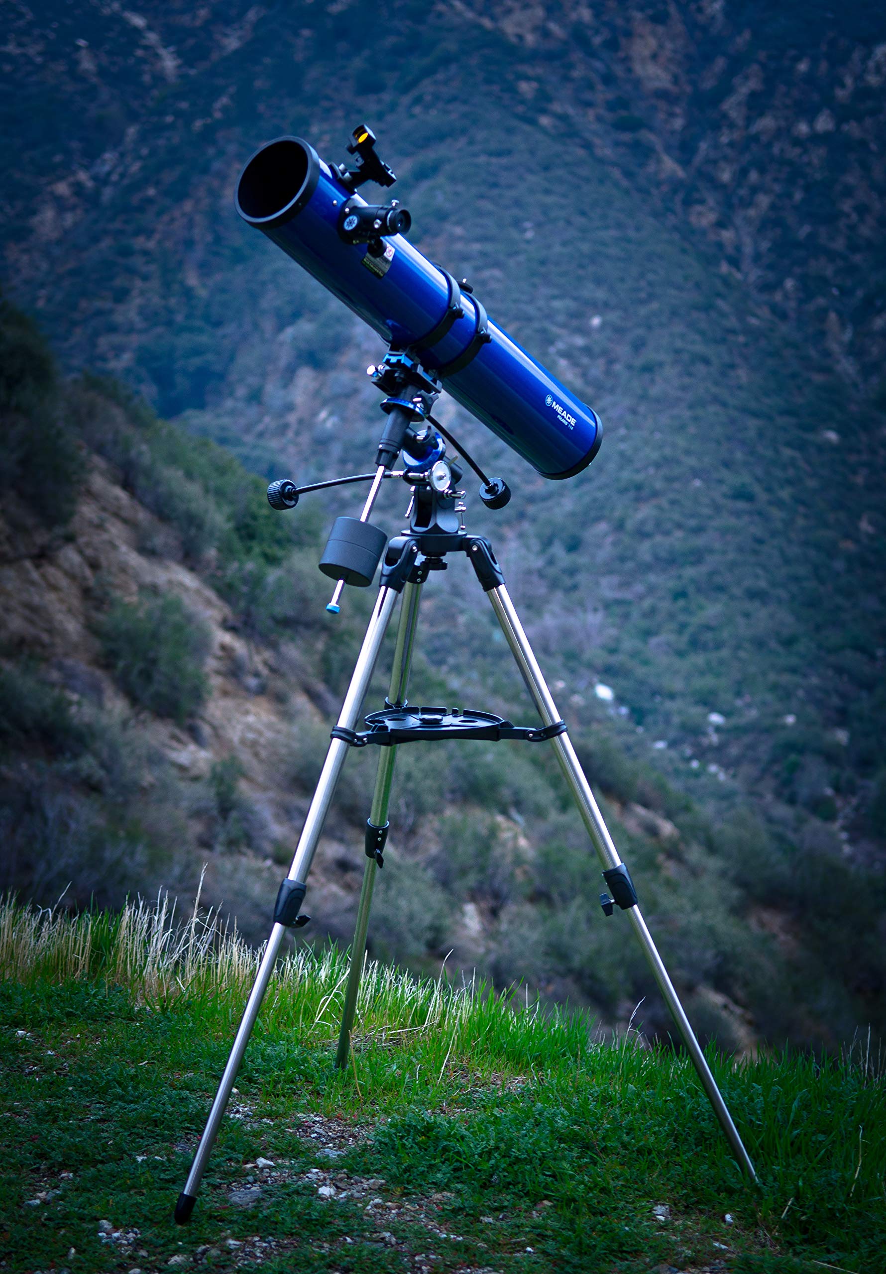 Meade Instruments 216004 Polaris 114Eq Reflector Telescope, Metallic Blue