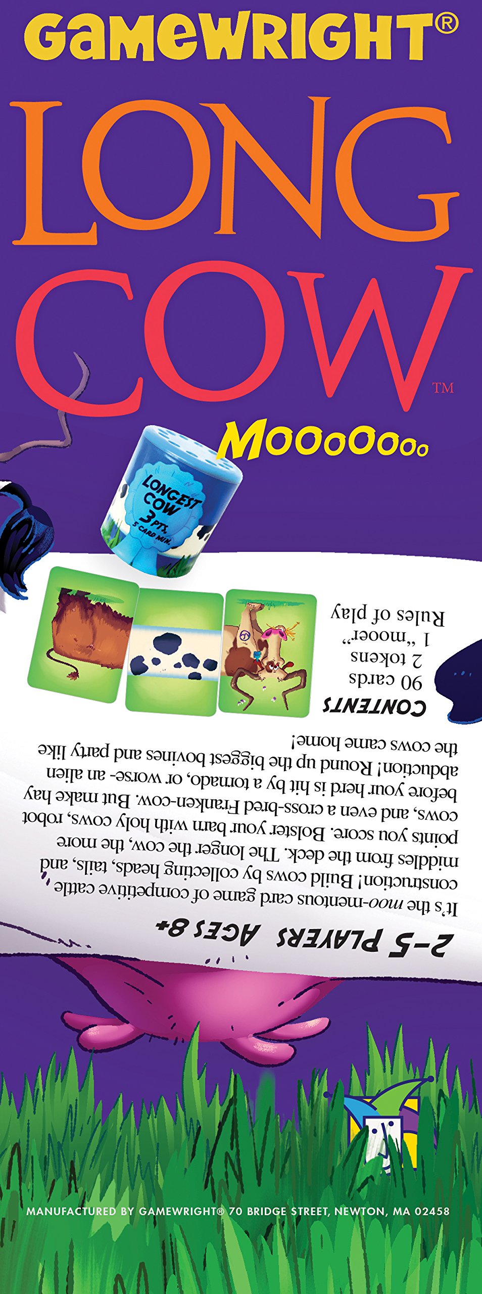 Gamewright Long Cow - an Udderly Ridiculous Card Game for 8 + Years Multi-colored, 5"