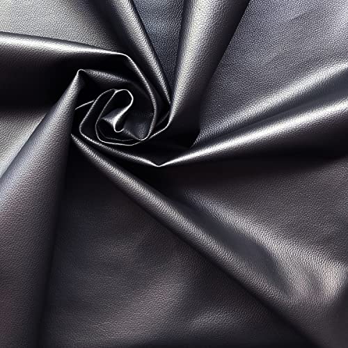 Large Soft Vinyl Upholstery Leather Pebbled Leather Fabric 1 Yard 56.3x36", 0.8mm Thick Faux Synthetic Leather Fabric for Upholstery, Bags, Sofas, Car Seats, Hair Bows, Earrings DIY Crafts (Black)