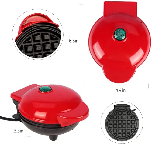 Mini Waffle Maker,Portable Electric Non-Stick Waffle Iron, Round Waffle Maker Grill Machine for Single Waffle, Cookies, Eggs Individual Waffles Anywhere for Breakfast.