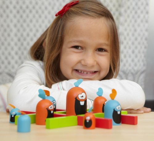Gobblet Gobblers Fun Strategy Board Game - Award Winning Kids and Family Friendly Educational Board Game by Blue Orange Games- The Original Game, All Wooden - 2 Players for Ages 5+.