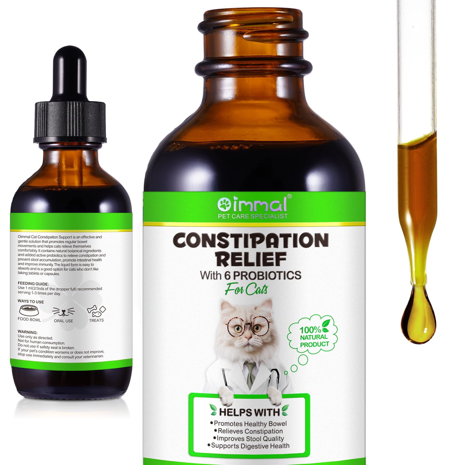 Cat Constipation Relief, 2 Fl Oz Constipation Relief for Cat, Cat Laxative, Cat Laxative Constipation Relief, Stool Softener, Supports Digestive Health
