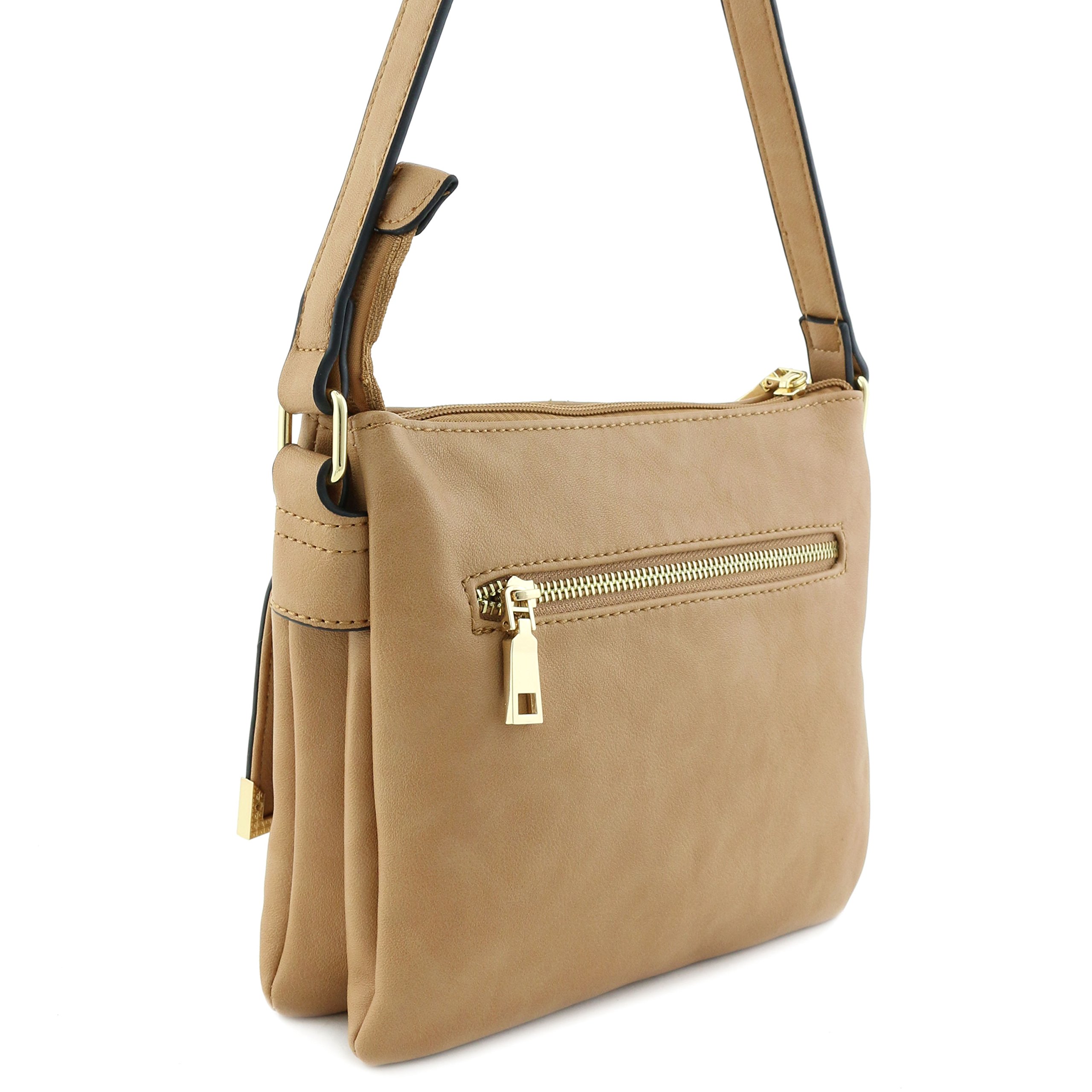 Isabelle Flap Pocket Crossbody Bag Taupe