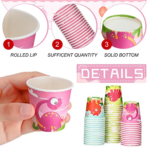 Dingion 1000 Pack 3 oz Bathroom Cups Small Paper Cups Disposable Mouthwash Cups Cute Paper Cups Espresso Cups Disposable Cups for Bathroom, Office, Party, Coffee, Water, Juice, Dinosaur Style