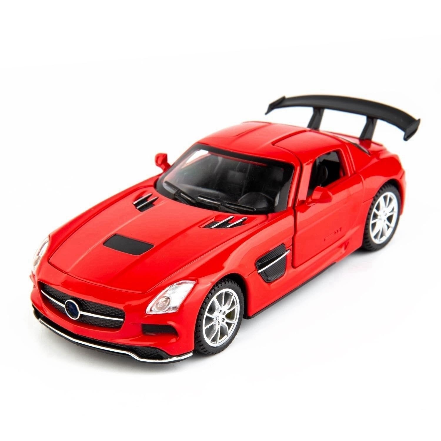 BDTCTK for 1:32 SLS AMG Model Car, Diecast Zinc Alloy Pull Back Toy Car with Sound and Light for Kids Boy Girl Black