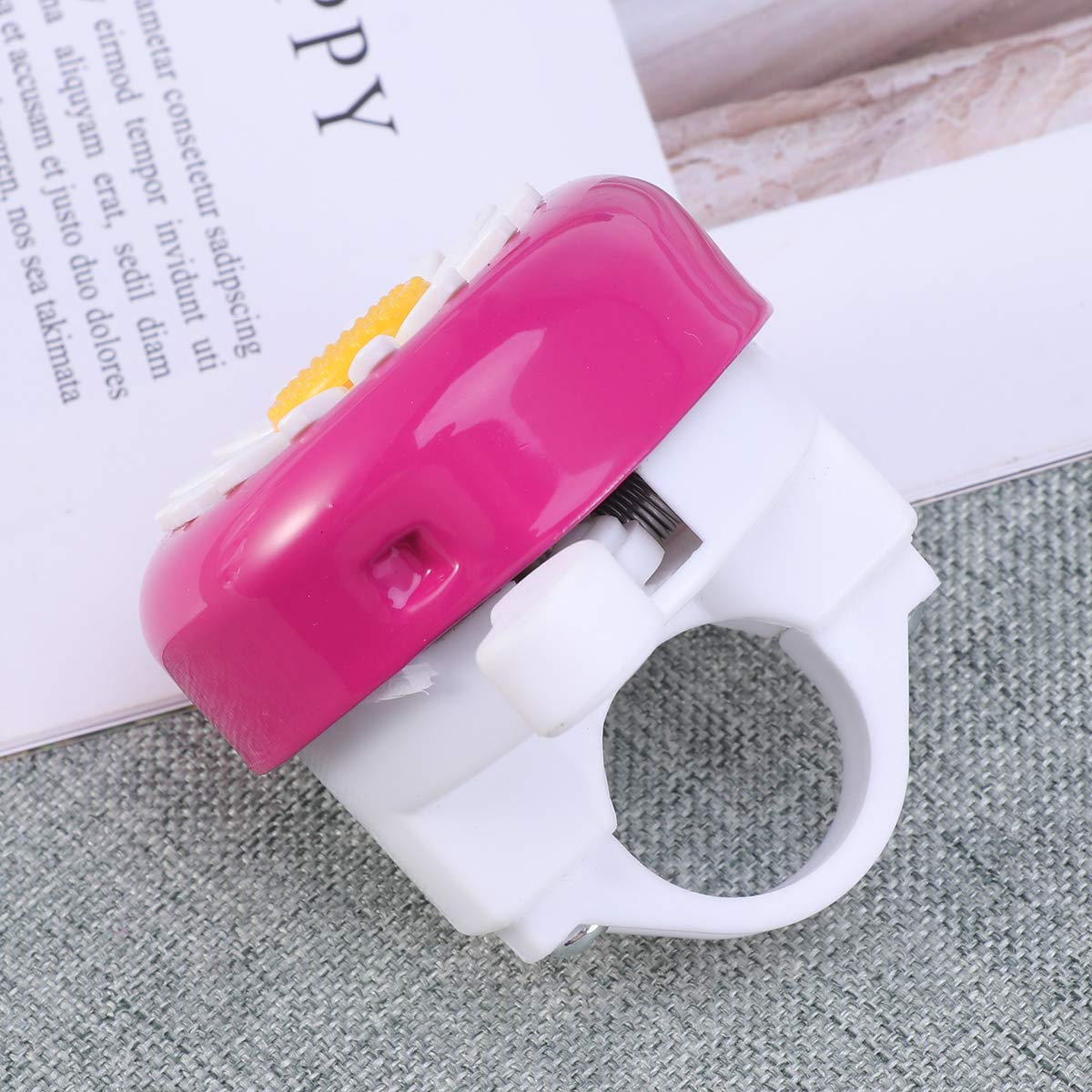 BESPORTBLE Bicycle Bell Ring for Kids Boys Girls Children Bike Bell Cute Bicycle Ring Bell Accessory (Rosy White)