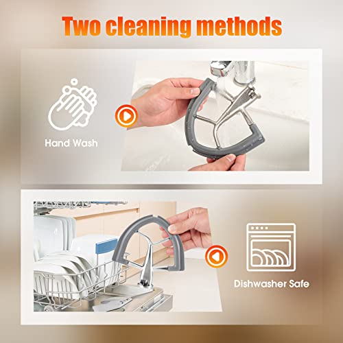 Flex Edge Beater For KitchenAid 4.5-5 Quart Tilt-Head Stand Mixer,Stainless Steel Kitchenaid Paddle Attachment with Silicone Edge Scraper,Kitchen Aid Mixer Accessory Replacement Parts