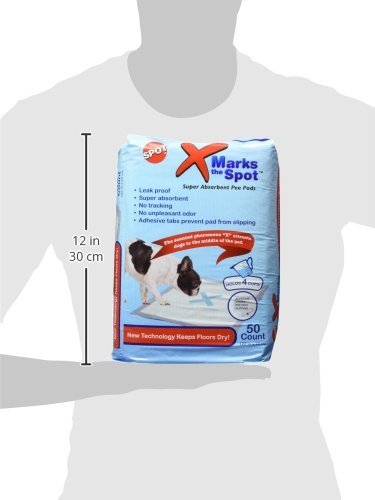 SPOT X Marks The Super Absorbent Pee Pads | Puppy Pads | Puppy Pads with Adhesive | Training Pads | Dog Pads | Dog Pee Pads | Dog Potty Pads | Adhesive Strips | 22"X22" | 50 CT