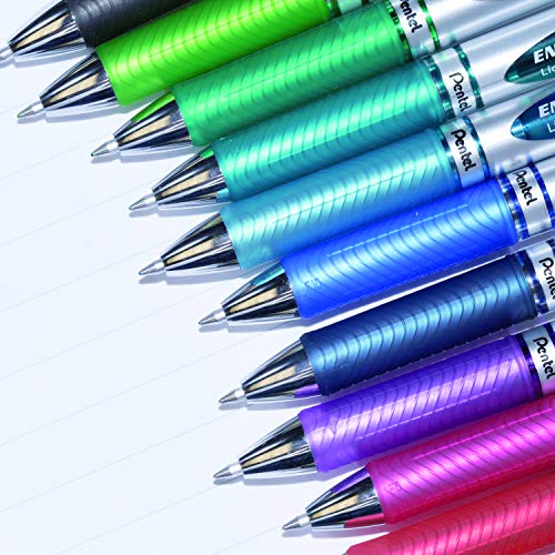 Pentel EnerGel Pearl Deluxe RTX Retractable Liquid Gel Pen, (0.7mm), Accent, Black Ink, Box of 12 (BL77PW-A)