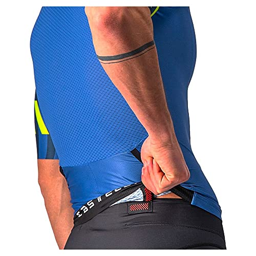 Castelli Free Speed 2 Race Top - Men's Cobalt Blue/Elecrtic Lime, L