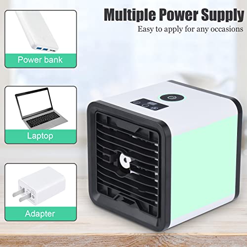 DEKBED Portable Air Conditioner, Mini AC Unit,small personal evaporating cooler, 3 speed 7 color LED lights, 4 in 1 person cooling fan touch screen, Home Room Office outdoor