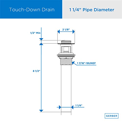 Danze DA505918BN 1-1/4-Inch Touch Down Drain