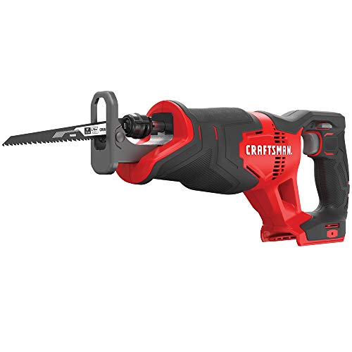 āāCRAFTSMAN V20 Reciprocating Saw, Cordless, 3,000 RPM, Variable Speed Trigger, Quick Easy Blade Change, Bare Tool Only (CMCS300B)
