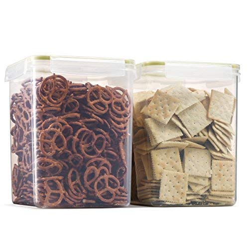 Komax Flour and Sugar Containers with Lids (Set of 2) – Extra Large Airtight Food Storage Containers – Flour, Sugar, Oatmeal, or Rice Container Set – BPA-Free Kitchen Storage Containers (175 oz)
