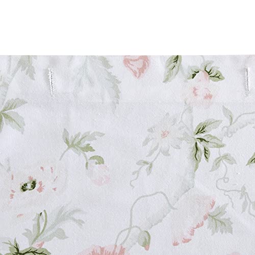 Laura Ashley Home - Shower Curtain, Stylish Cotton Bathroom Decor, Elegant Floral Home Decor (Breezy Floral Pink, 72" x 72")