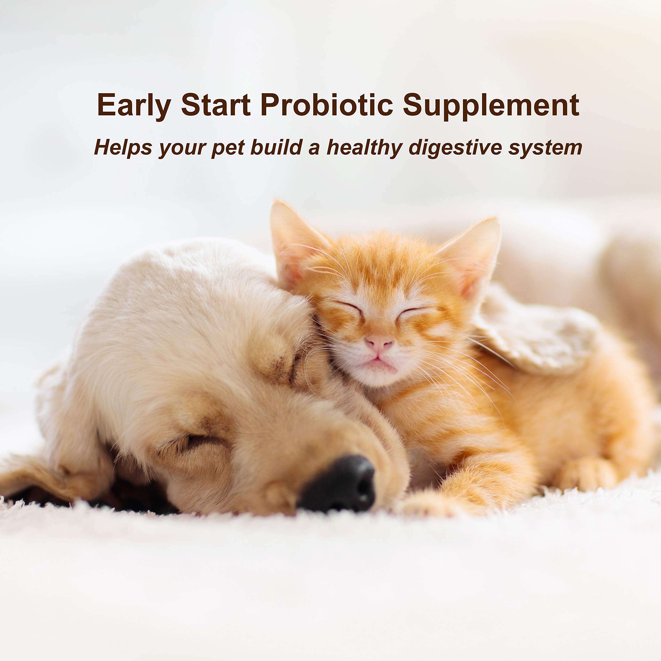 EarlyStart Digestive Support, probiotics, prebiotics and colostrum for dogs and cats. Recommended for young pets, upset stomach, diarrhea, allergies and immune function. Made in USA, 90 servings