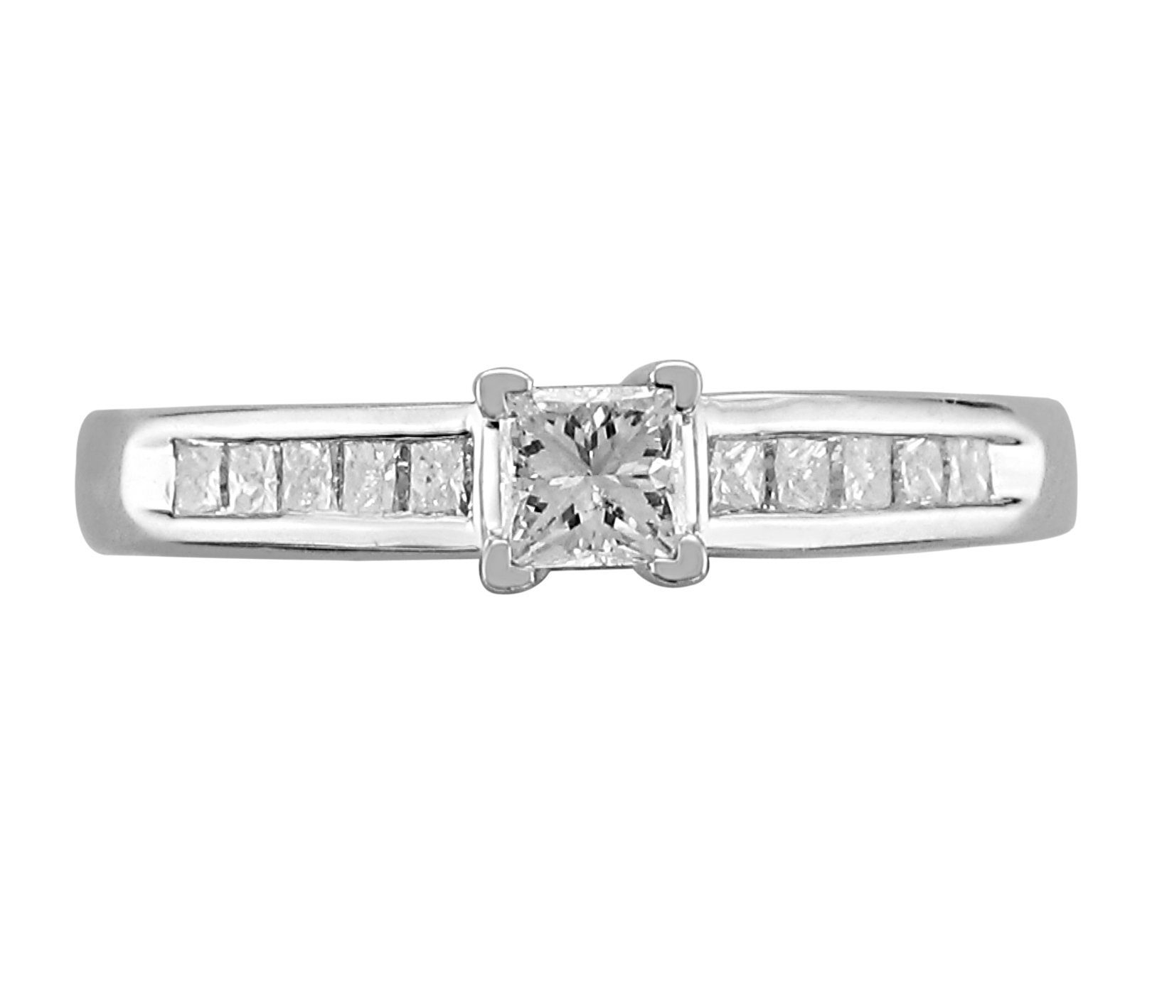 Beyond Brilliance 3/5 Carat Diamond, Classy Platinum Prong Set Princess Cut Diamond Wedding Engagement Ring for Wife (I-J, I2-I3) Natural Diamond Womens Fine Jewelry Gift Box Included