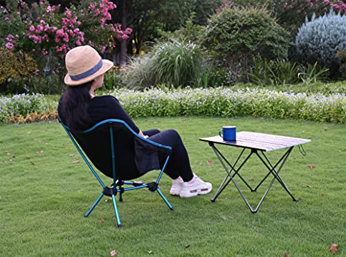 MARCHWAY Lightweight Folding Camping Chair, Stable Portable Compact for Outdoor Camp, Travel, Beach, Picnic, Festival, Hiking, Backpacking, Supports 330Lbs (Blue)