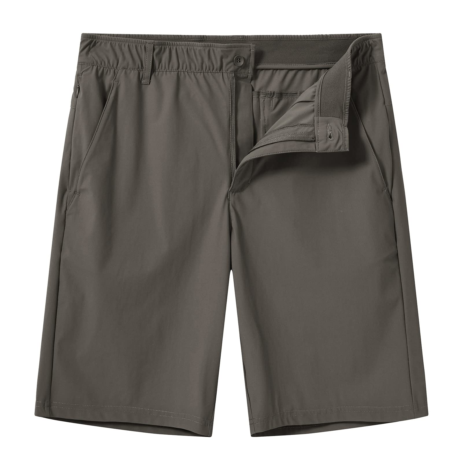 BASUDAM Men's Golf Shorts Cool Summer Nylon Stretch Classic-Fit Coffee 40
