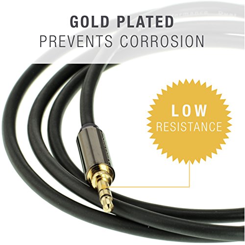 Mediabridge 3.5mm Male To Male Stereo Audio Cable (8 Feet) - Step Down Design for iPhone, iPod, Smartphone, Tablet and MP3 Cases