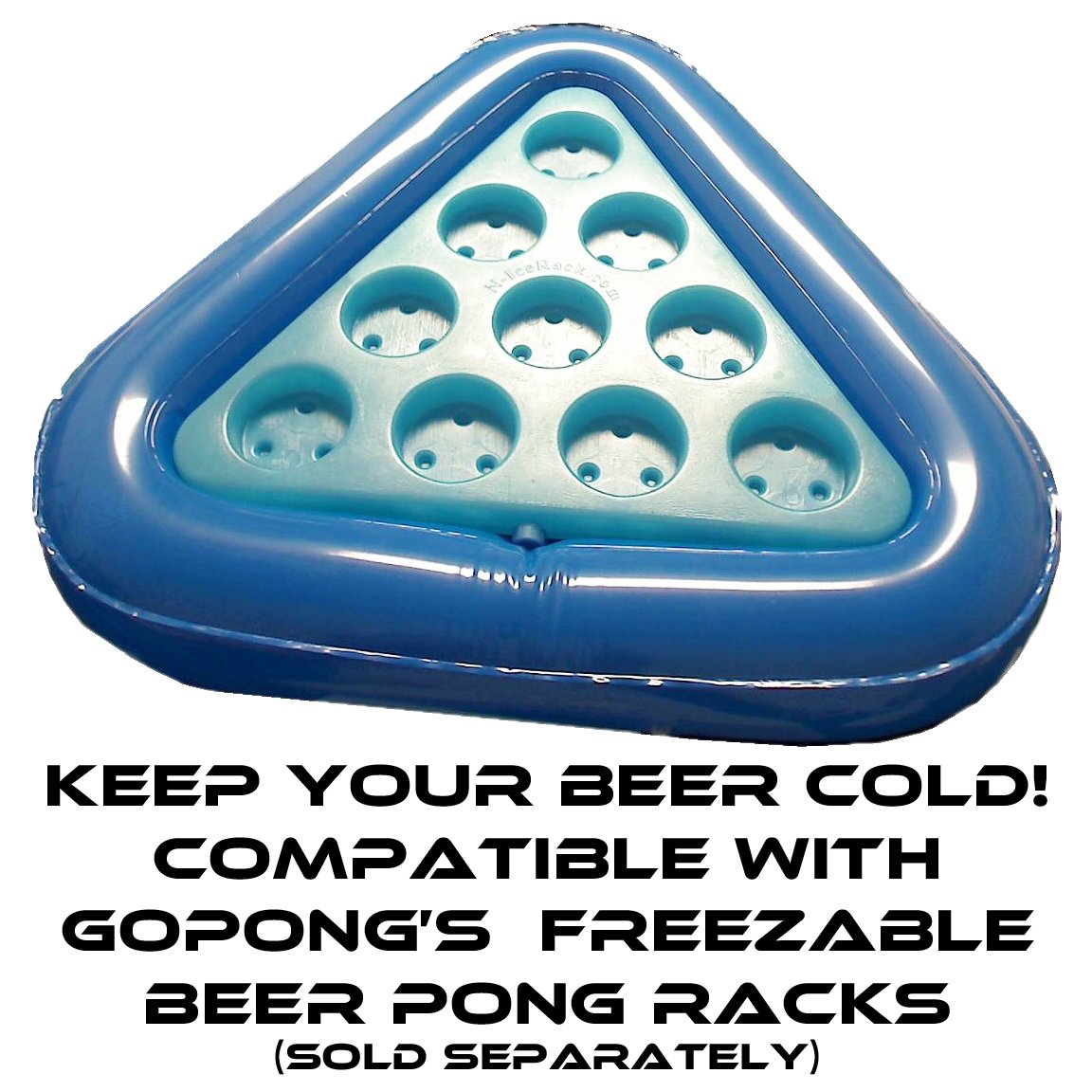 GoPong Pool Pong Rack Floating Beer Pong Set, Includes 2 Rafts and 3 Pong Balls