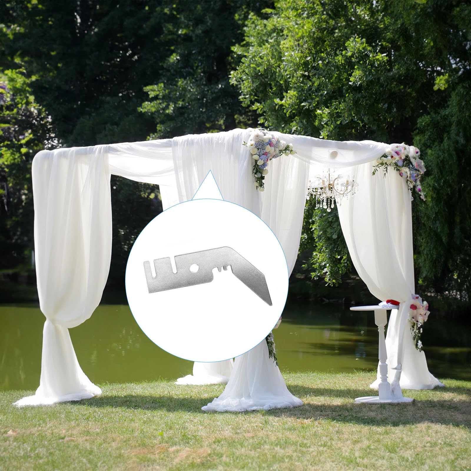 DBREAKS 3'' Double Crossbar Hanger Backdrop, 8Pcs Crossbar Valance Hangers for Pipe and Drape Stand, Wedding Double Backdrop Stand