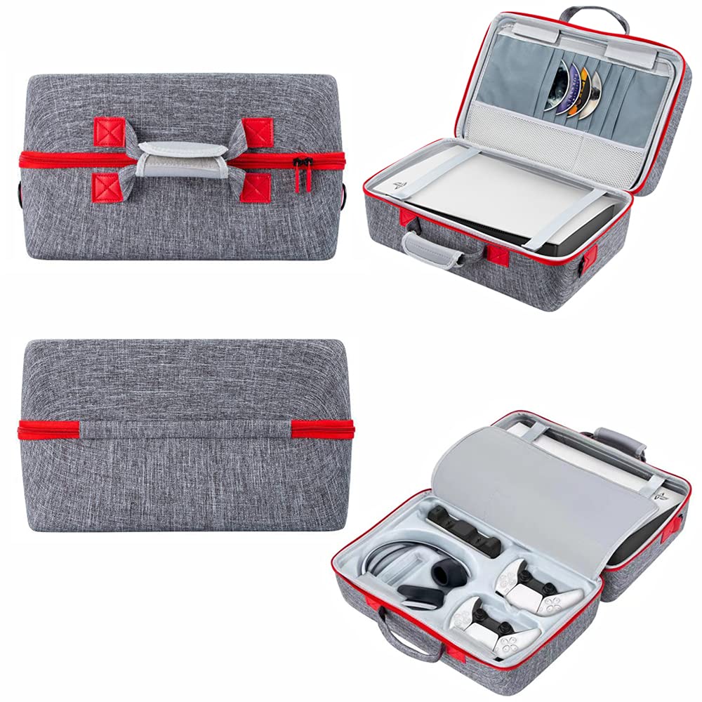 SYMOCA PS5 Carrying Case, Compatible with Playstation 5 Console, Waterproof and Shockproof Storage Travel Bag for PS5 Controllers, Cables, Game Disc or Other Accessories
